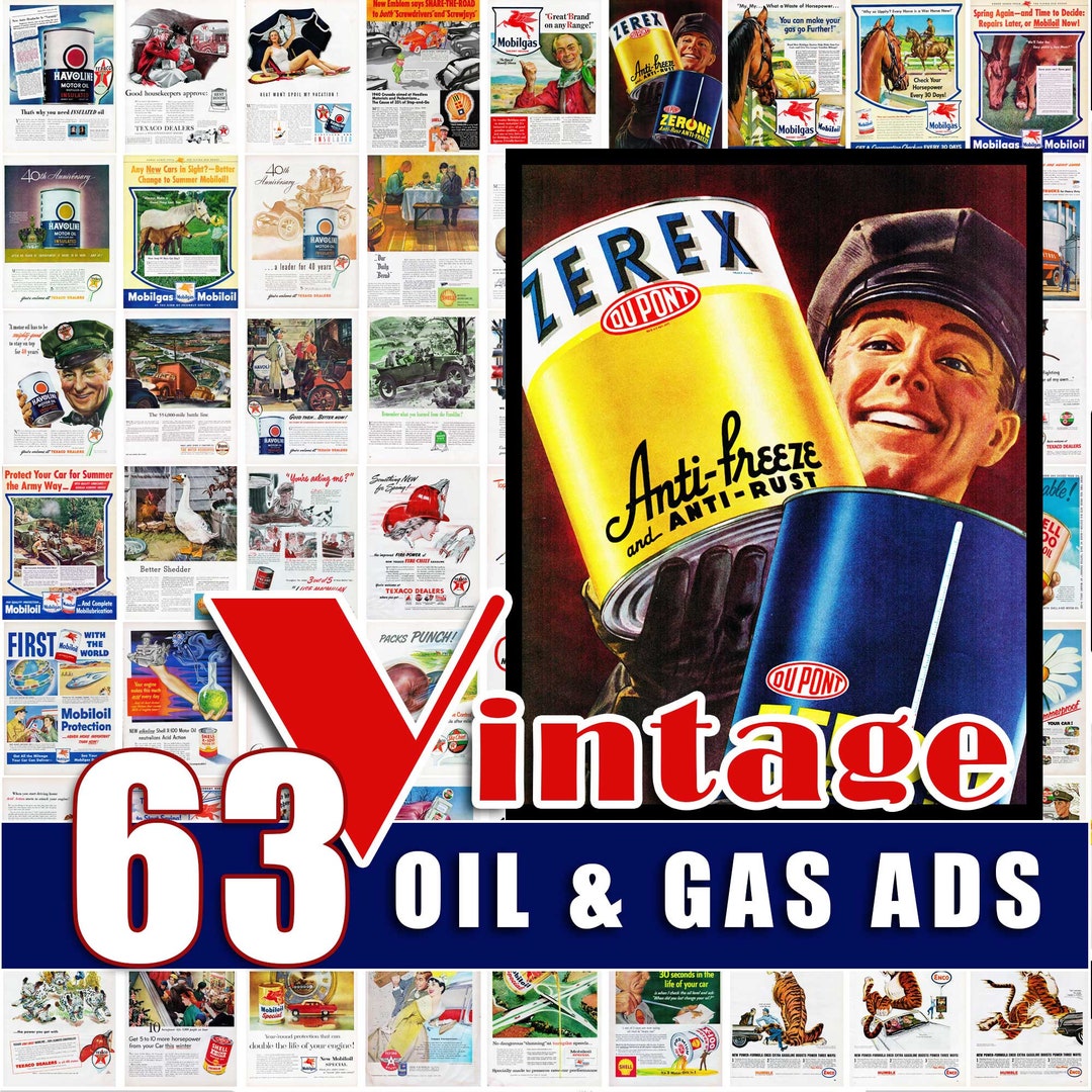 Vintage Oil Gas Advertisements Decor Ads Digital Download Printable ...