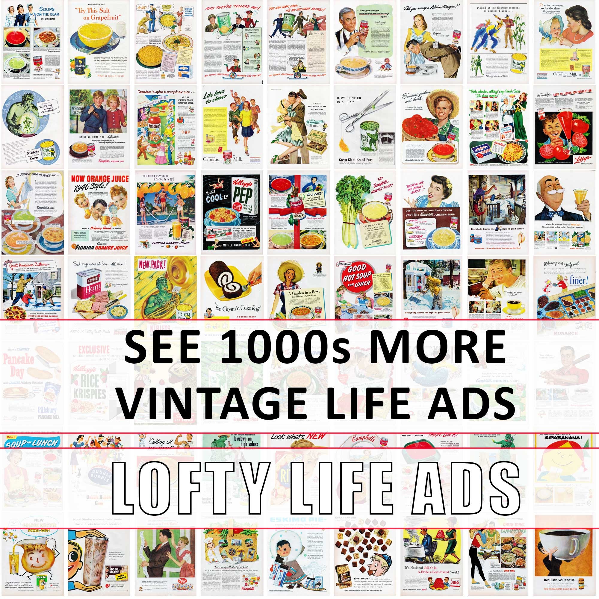 Vintage Food Ads Decor, 1930s-60s Kitchen Art (digital Download) - Etsy