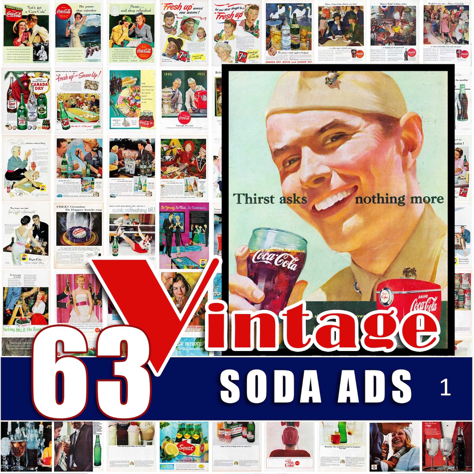 Vintage Soda Pop Advertisements Decor Ads Digital Download Printable ...