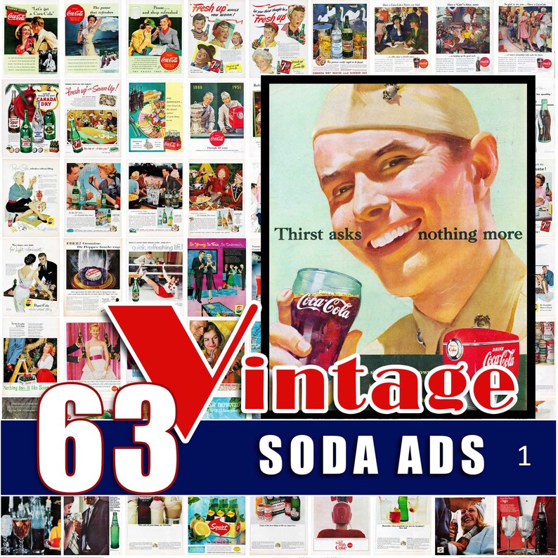 Vintage Soda Pop Advertisements Decor Ads Digital Download Printable ...