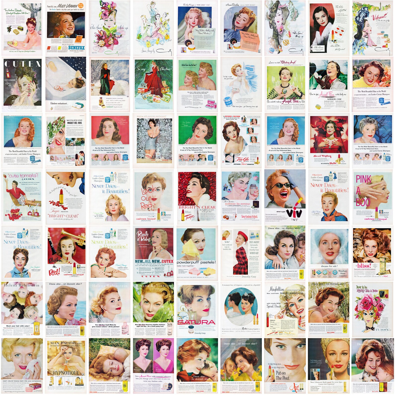 Digital Ephemera Vintage Beauty Cosmetics Ads 63 Advertisements ...