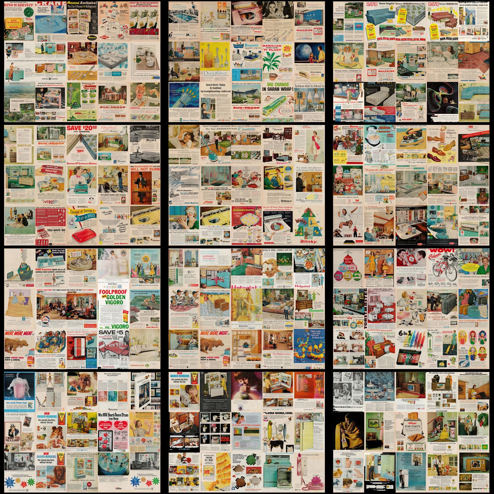 Vintage Home Ads Collage Sheets, Ephemera for Junk Journals (digital ...
