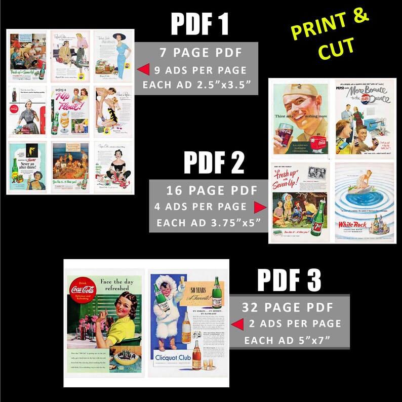 Vintage Soda Pop Advertisements Decor Ads Digital Download Printable ...