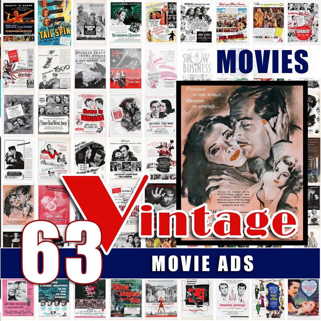Vintage Movie Ads Advertisements Digital Download Printable Wall Art ...