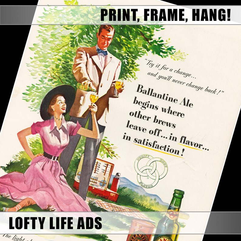 Vintage Advertisements Beer Brewery Ads 30s 40s 50s 60s Digital ...