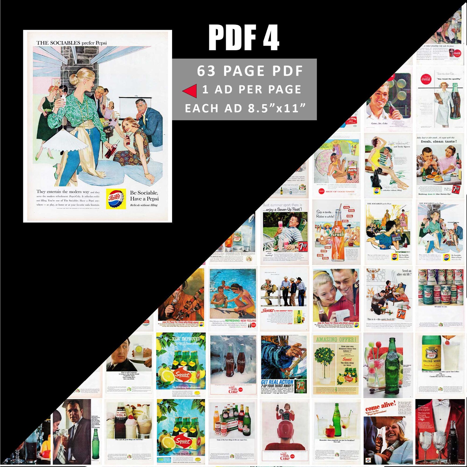 Vintage Soda Pop Advertisements Decor Ads Digital Download Printable ...