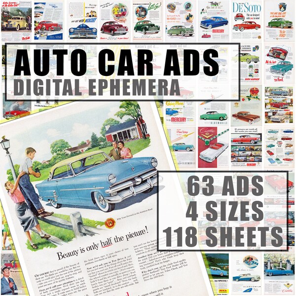 Old Car Ads - Etsy