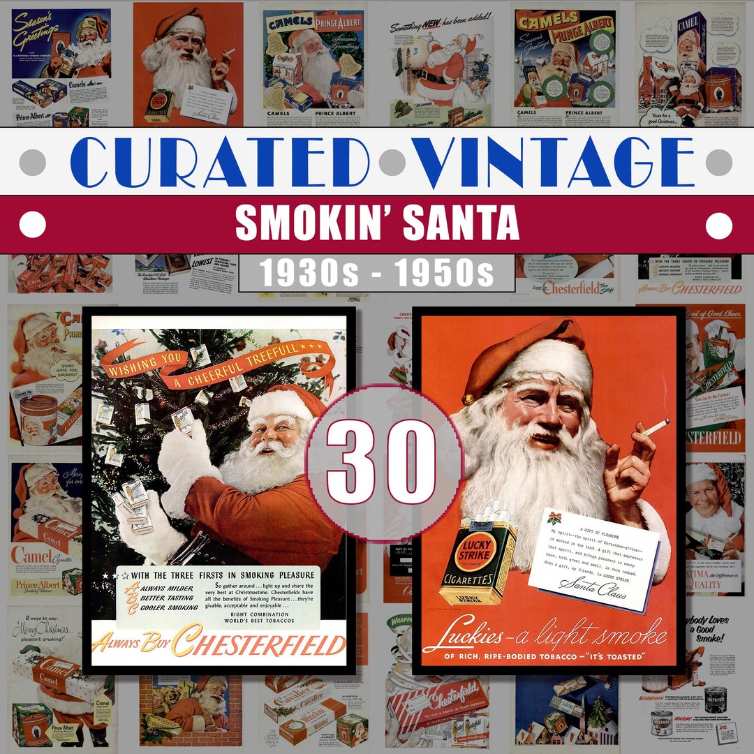 Santa Claus Smoking Ads Digital Download Cigarettes Tobacco ...