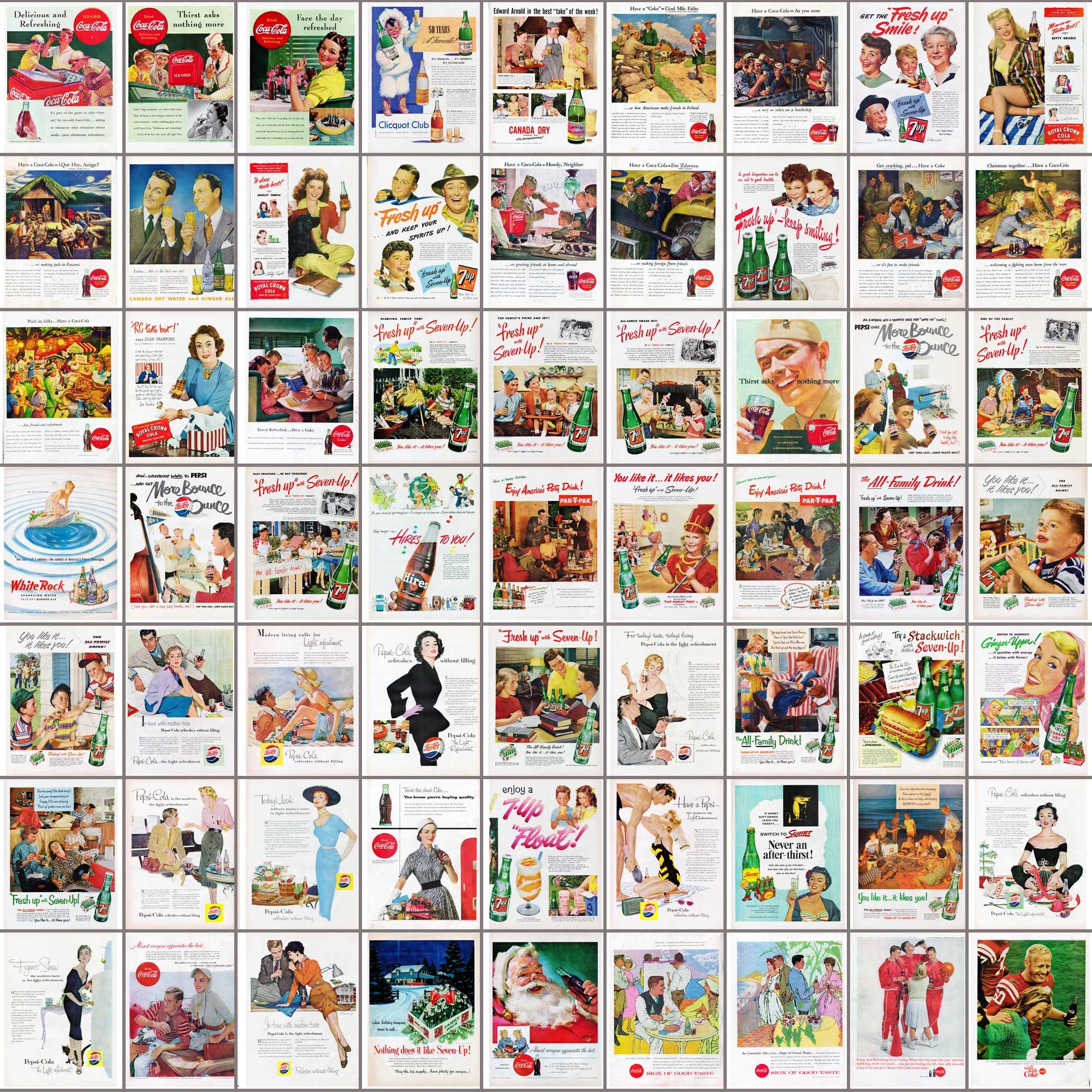 Vintage Soda Pop Ads Advertisements Digital Download Printable Wall Art ...