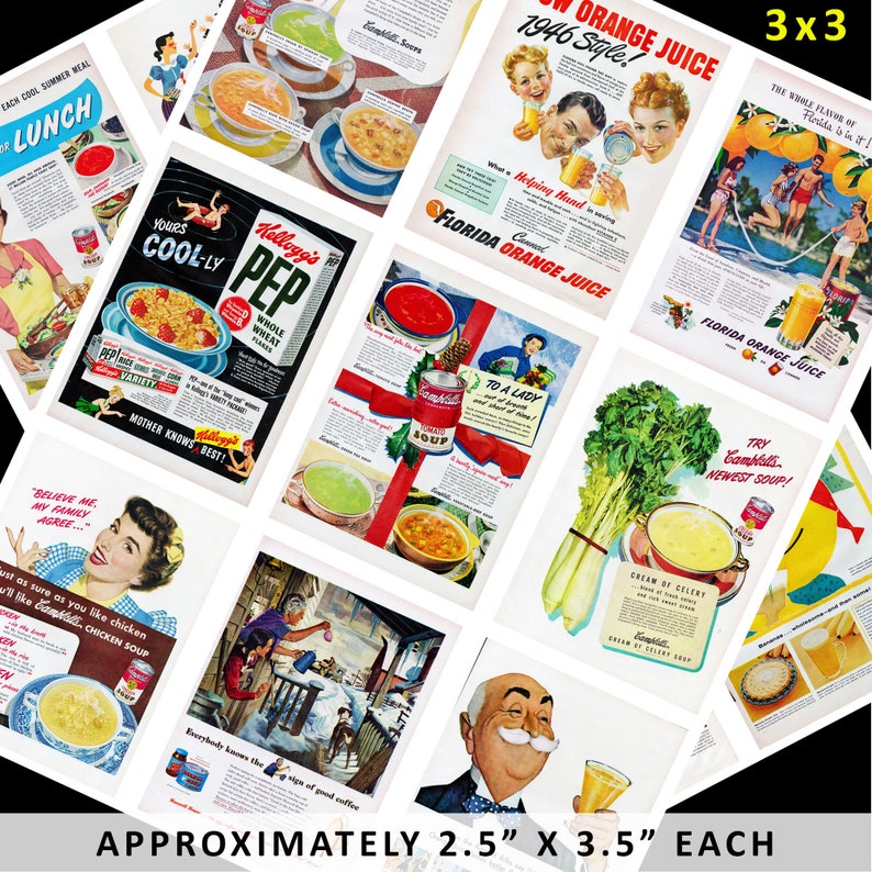 Vintage Food Ads Advertisements Digital Ephemera Downloadable Printable ...