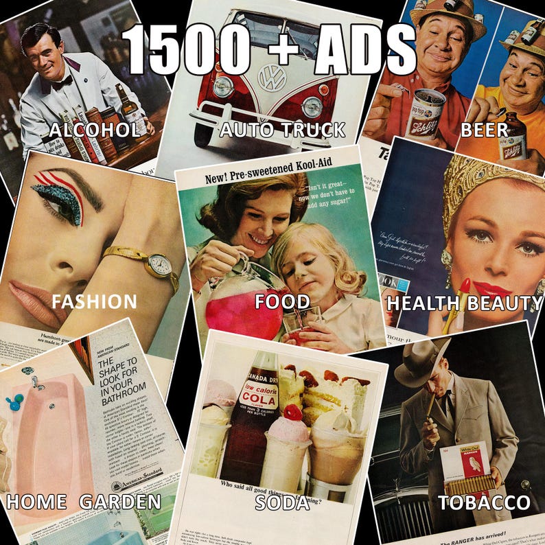 1960s Vintage Ads Retro 60s Advertising Art (digital Download) - Etsy