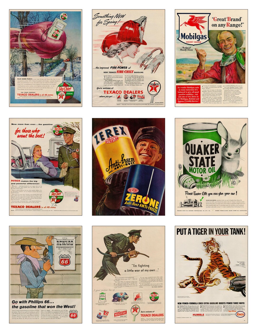 Vintage Oil Gas Ads Clipart, Junk Journal Ephemera (digital Download ...