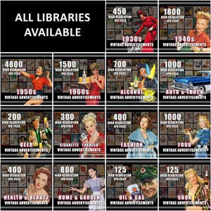 1940s Vintage Advertisements Ads Digital Printable Retro Wall Art Posters Crafts Journals Mixed ...