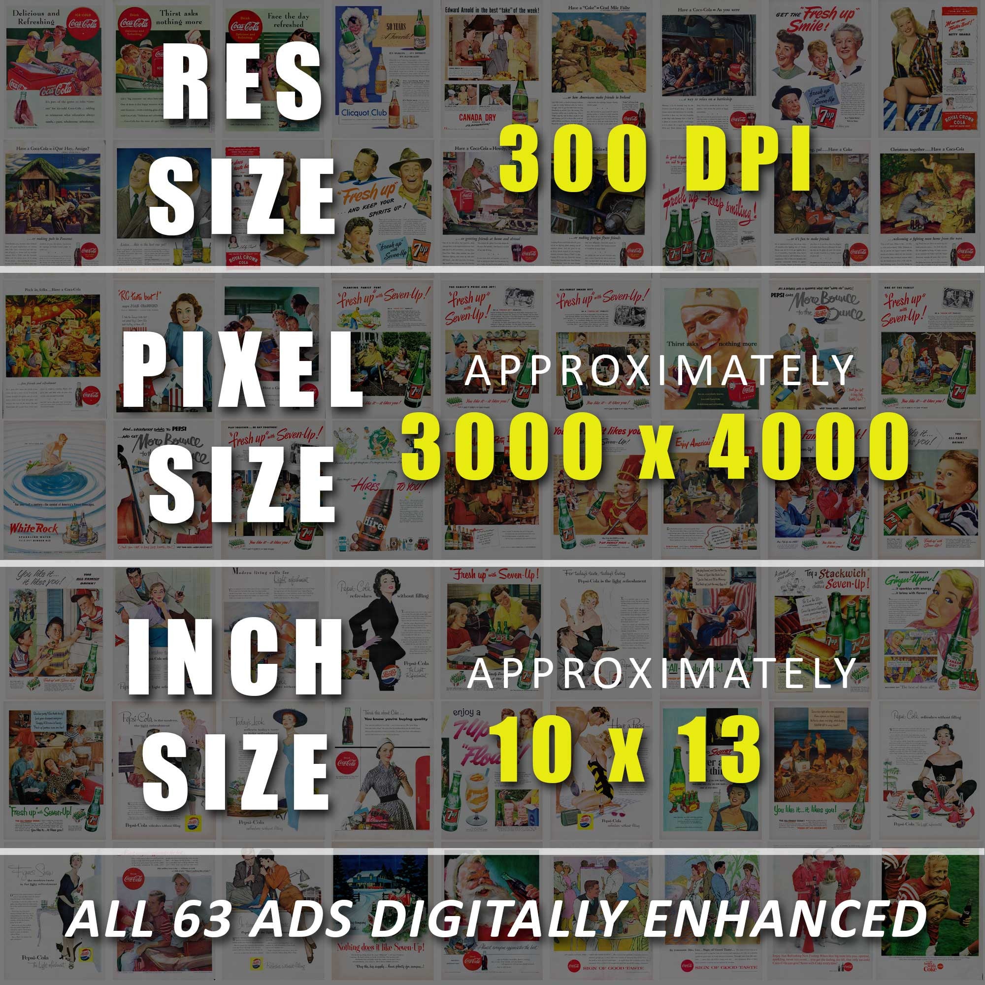 Vintage Soda Pop Ads Advertisements Digital Download Printable Wall Art ...