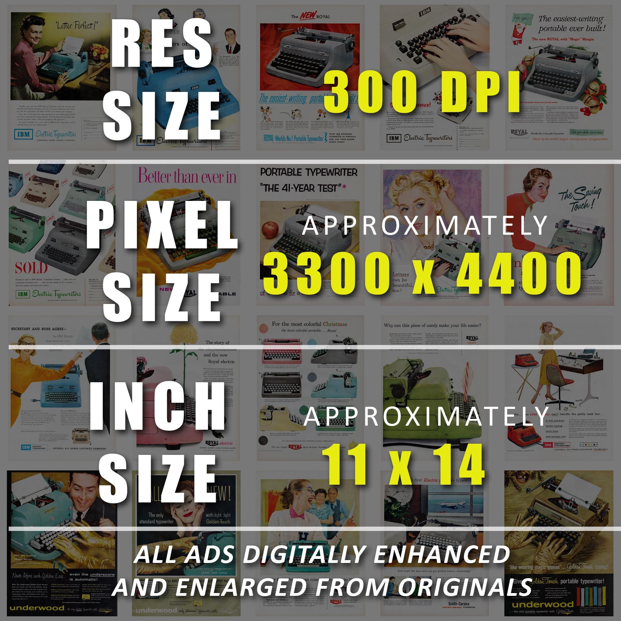 Typewriter Ads Digital Download 20 Vintage Advertisements Home Office ...