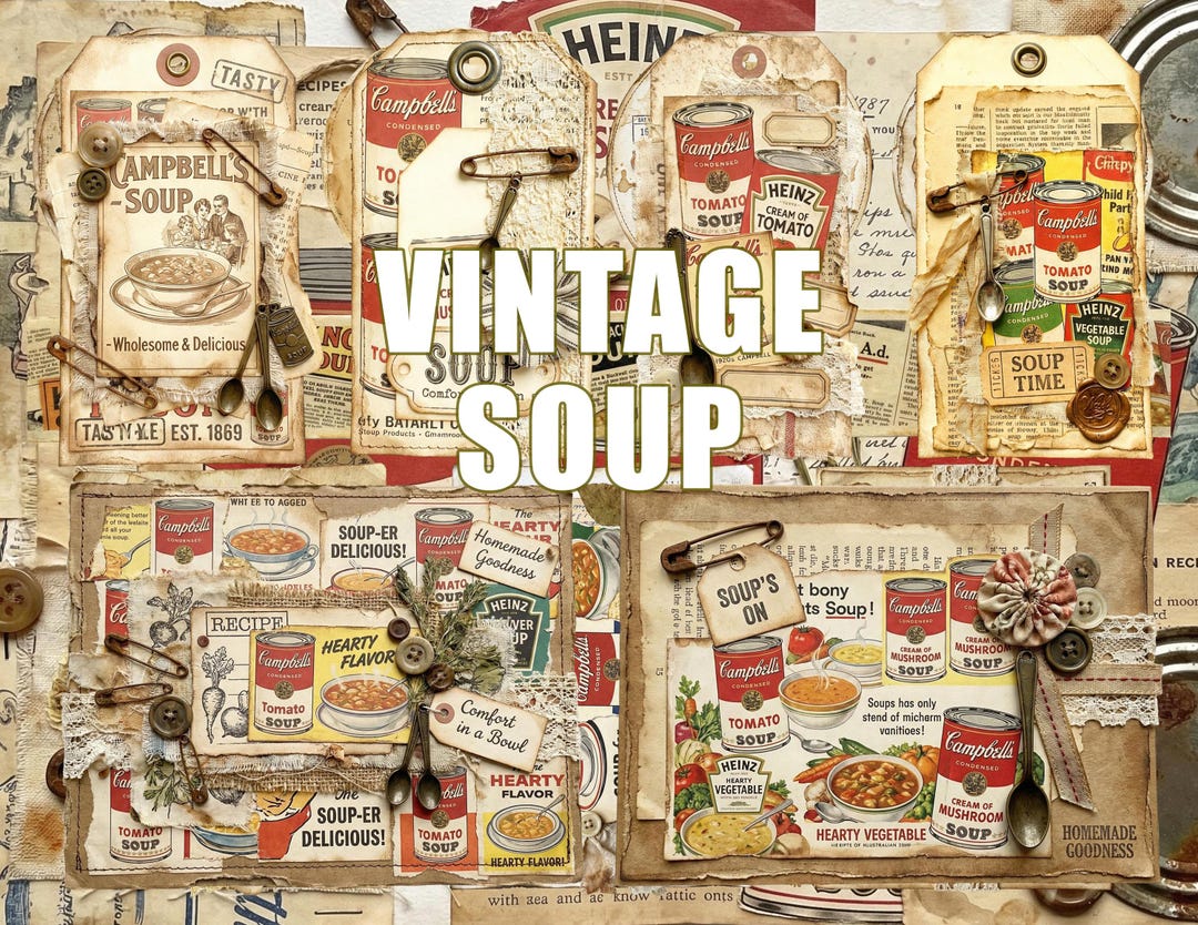 Soup Food Vintage Advertisements Ads Ephemera Junk Journal Tags & Pages ...