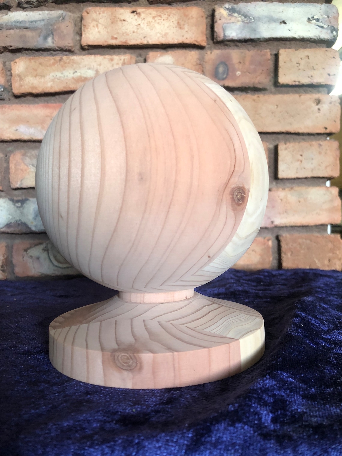 Large Wood Ball Finial 5 1/4 Ball Diameter Redwood. - Etsy
