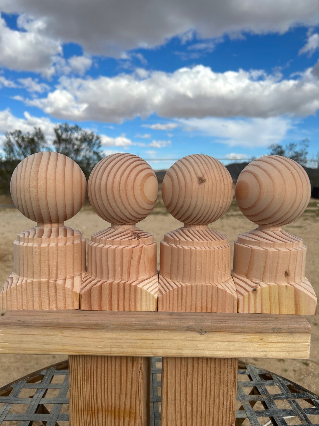 Wood Ball Finials. 4x4 Fence Post Top. Bed Post Top. From 4x4 Pine ...