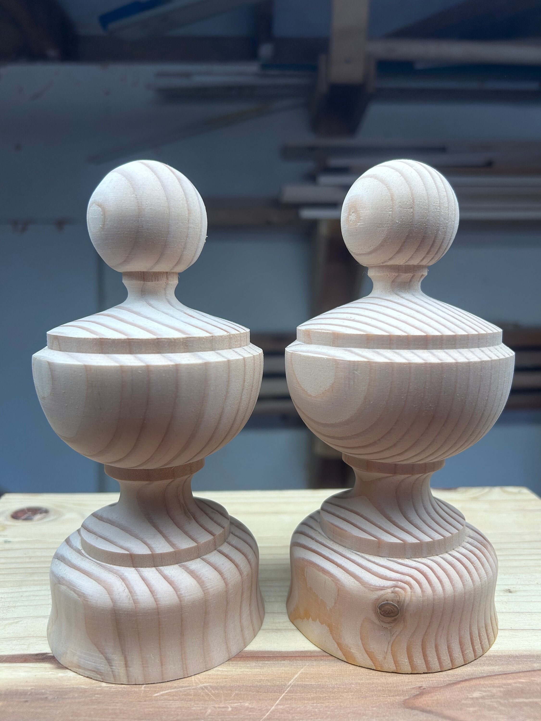 Traditional Wood Ball Royal Finials. Fits 4x4 Fence Post Top. Bed Post ...