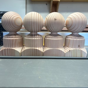 Wood Ball Finials. 4x4 Fence Post Top. Bed Post Top. From 4x4 Pine ...