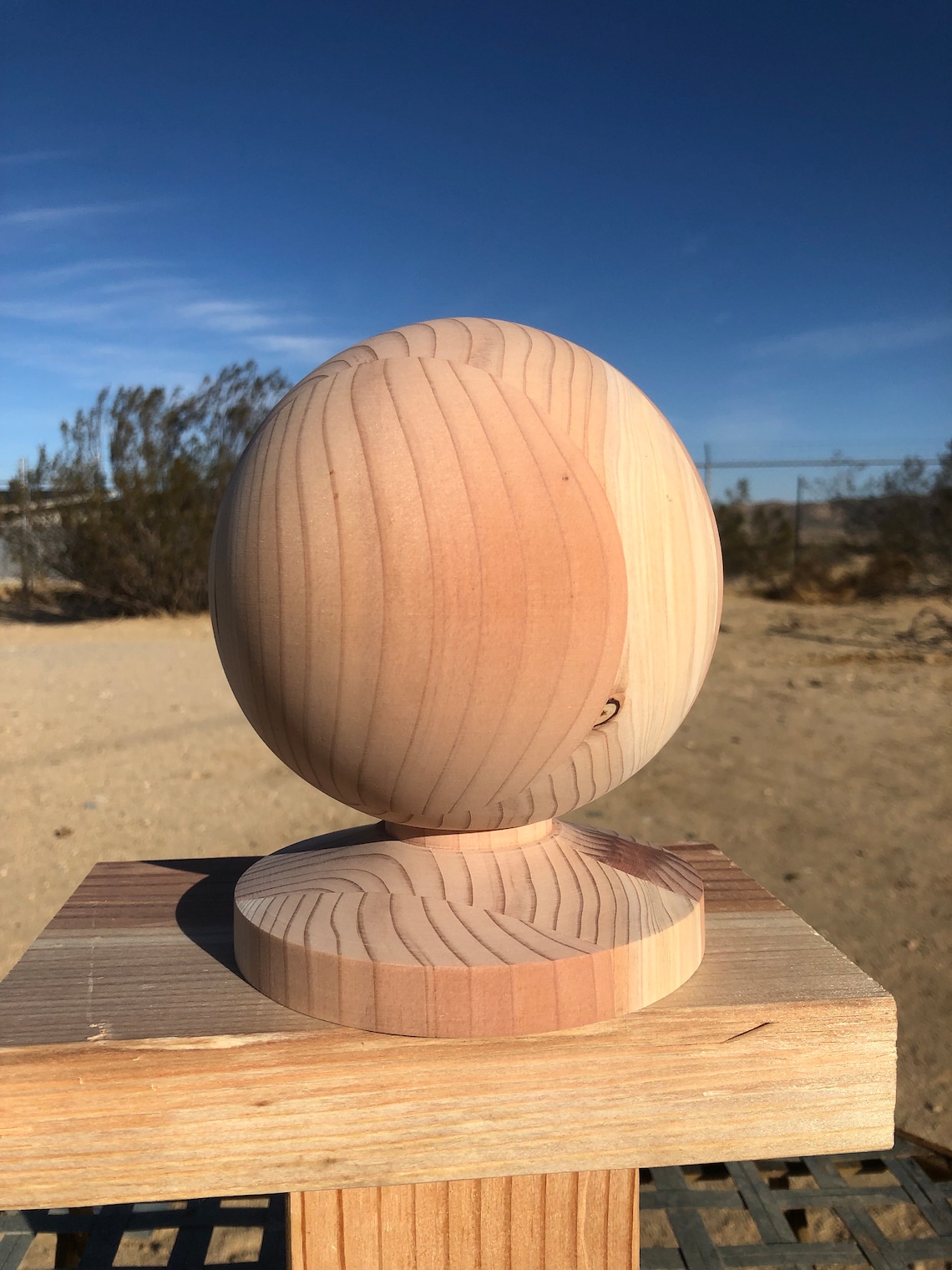 Large Wood Ball Finial (5 1/4” Ball Diameter) Redwood. - Etsy