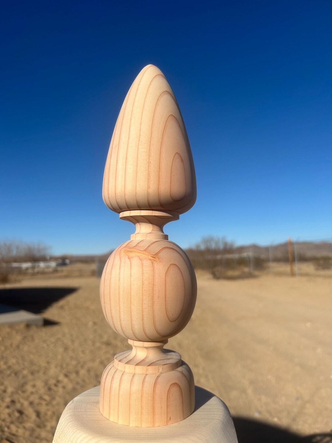Wood Ball Finials. Set of 2 or Four. Tall Finials. Unique Fence Post ...