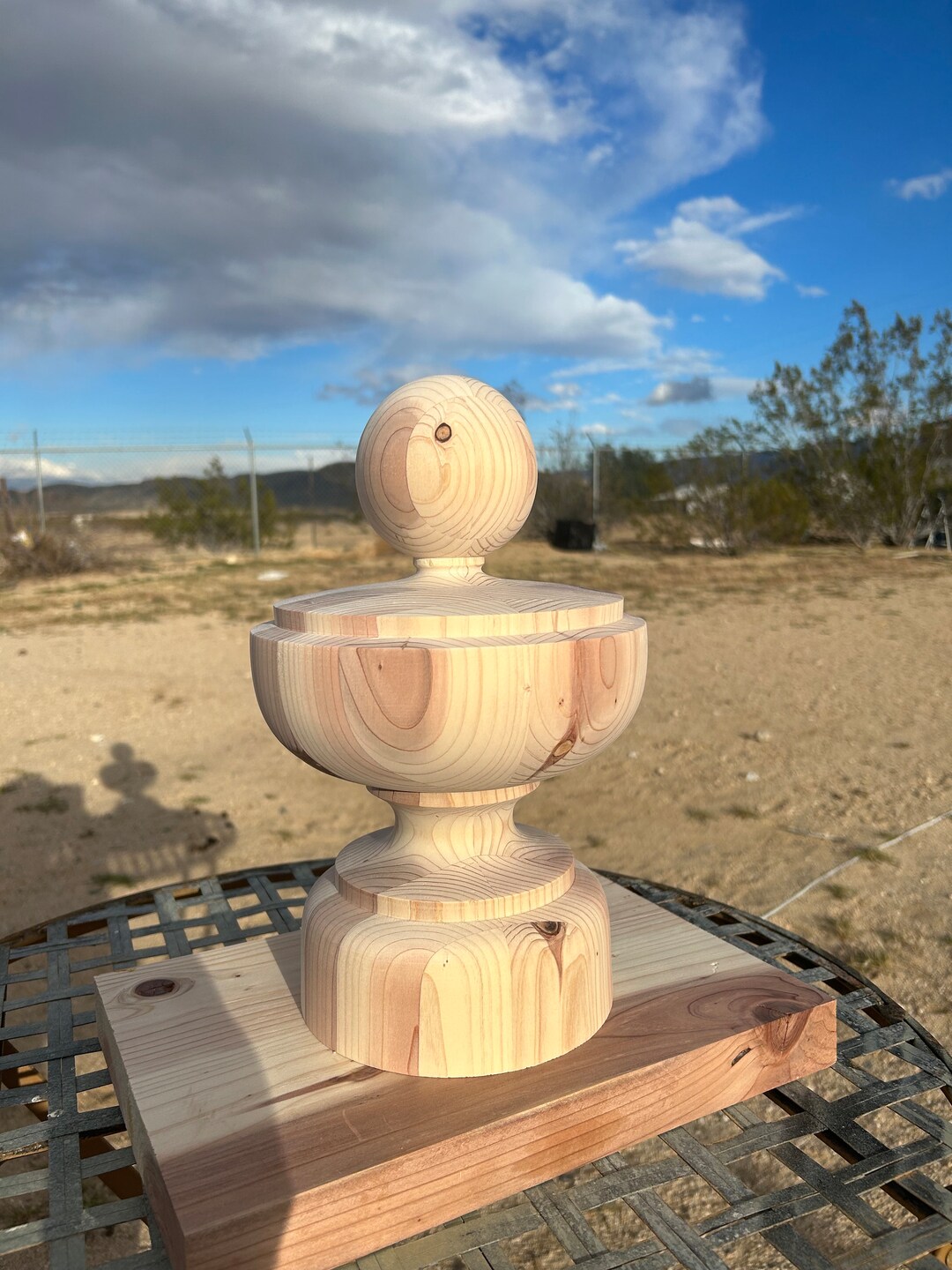 Extra Large Wood Ball Royalty Finial 7 3/4 Diameter Redwood. - Etsy