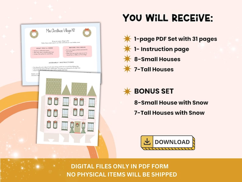 Printable Christmas Village, Paper Crafts, Kids Activities, 3D Paper ...