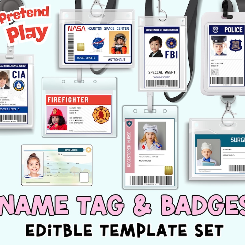 Police Id Kids Badge - Etsy