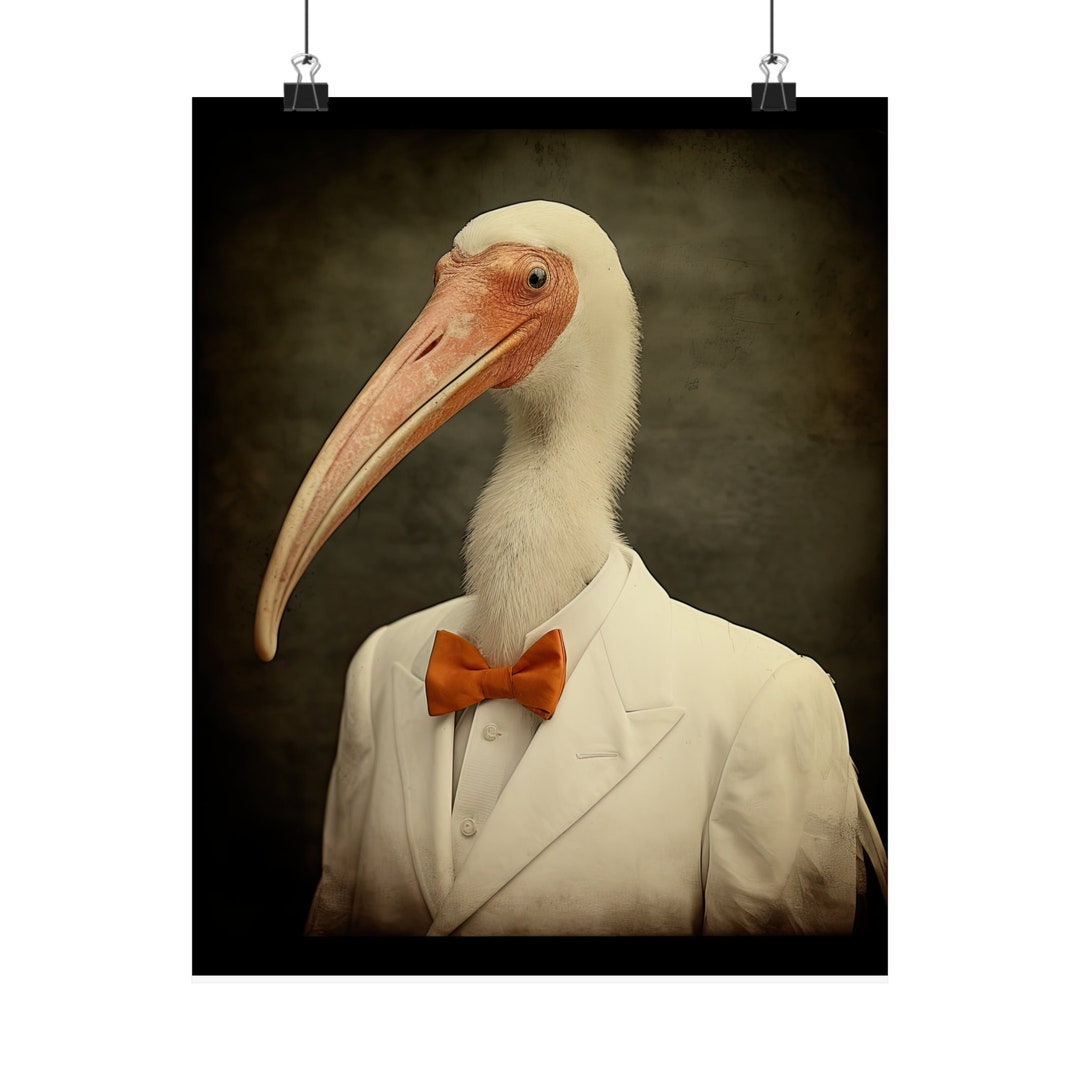 Ibis in a Suit Art Print: Miami Hurricanes Mascot Decor - Etsy