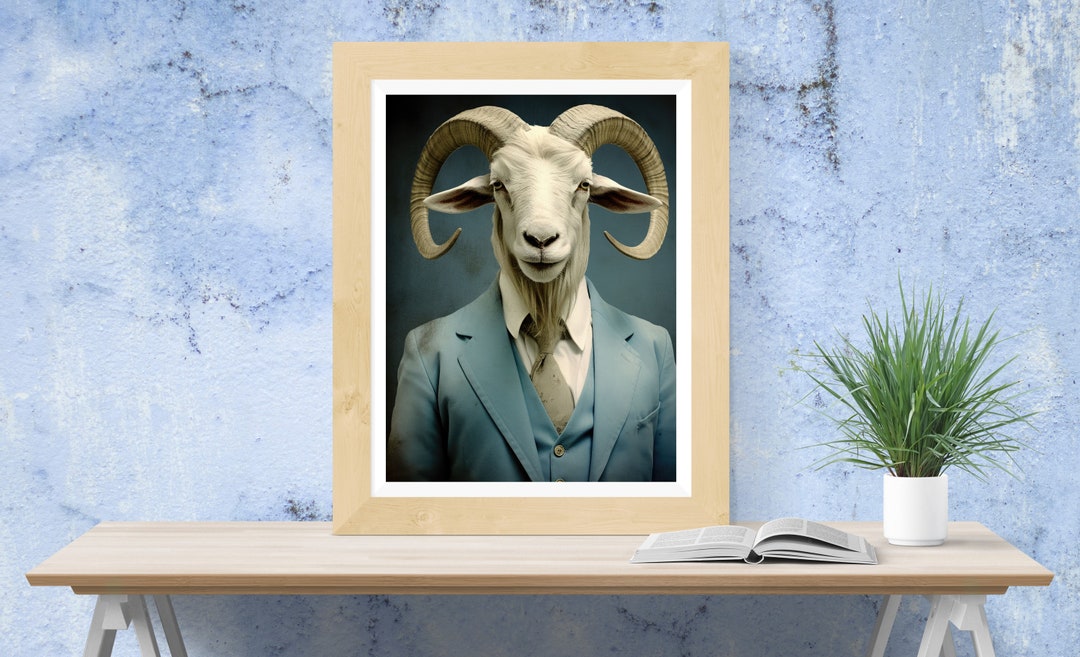 Ram in Suit Animal Art Wall Art Sports Art Sports Decor - Etsy