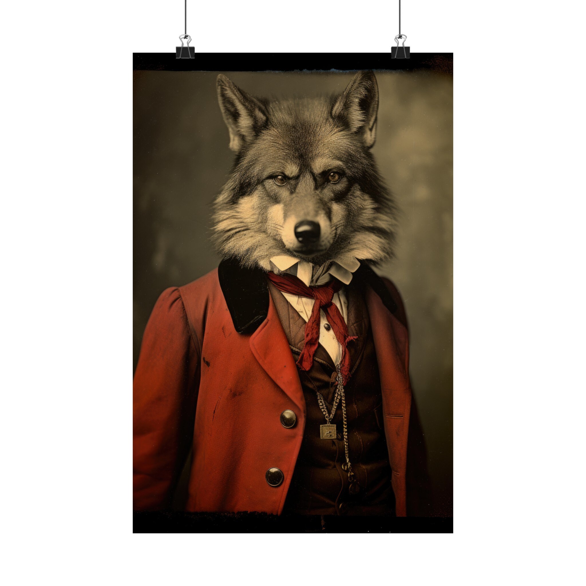 Wolf in Vintage Suit Art Print: North Carolina State Wolfpack Decor - Etsy
