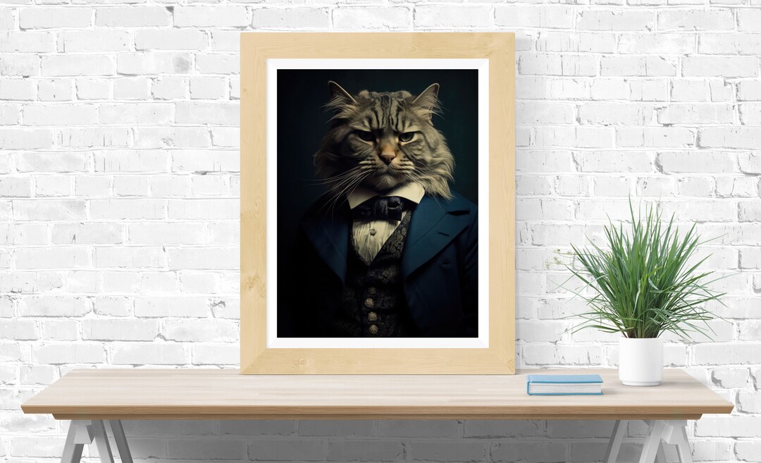 Wildcat in a Suit Art Print: Kentucky Wildcats Fan Decor - Etsy