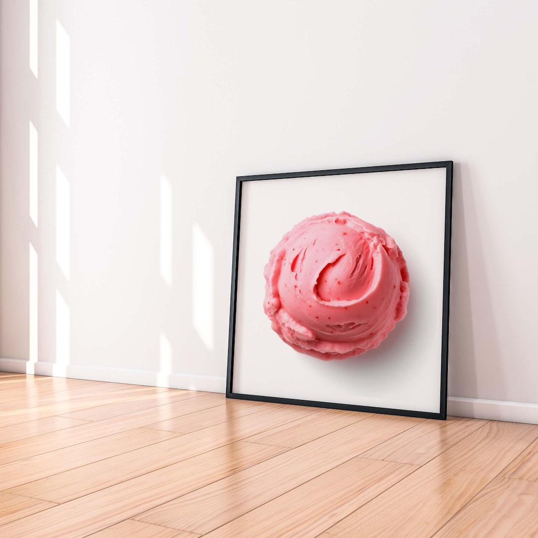 Strawberry Ice Cream Poster, Vibrant Wall Art for Home Decor ...