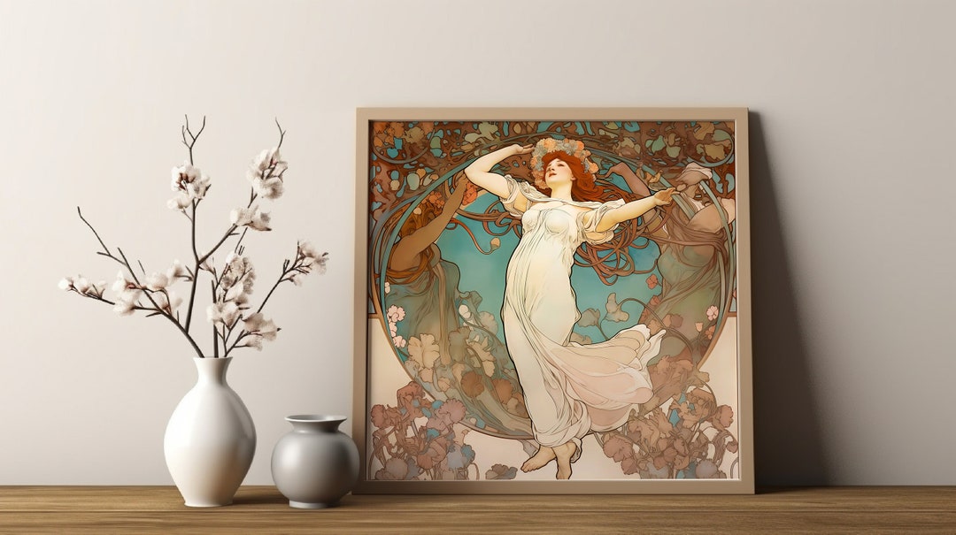 Jugendstil Poster - Spring Woman - Alphonse Mucha - Etsy