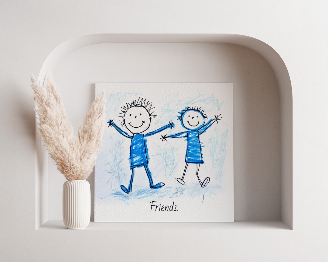 Friends Poster Best Friends Drawing Cute Present for Friend Children - Etsy