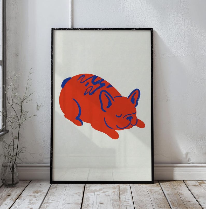 Vibrant Pop Art Pug Poster, Maximalist Dog Portrait, Quirky Pet Art ...