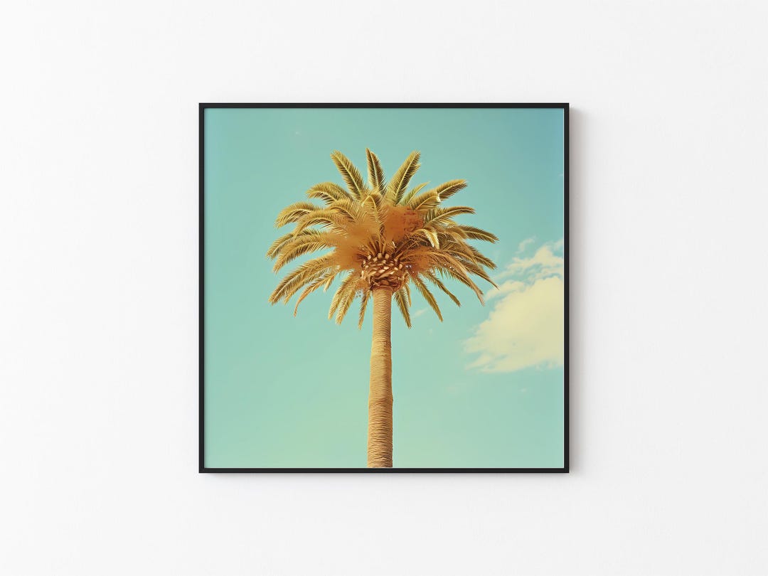 Palm Tree in Pastel Poster | Wes Anderson Style Canvas | Miami Summer ...