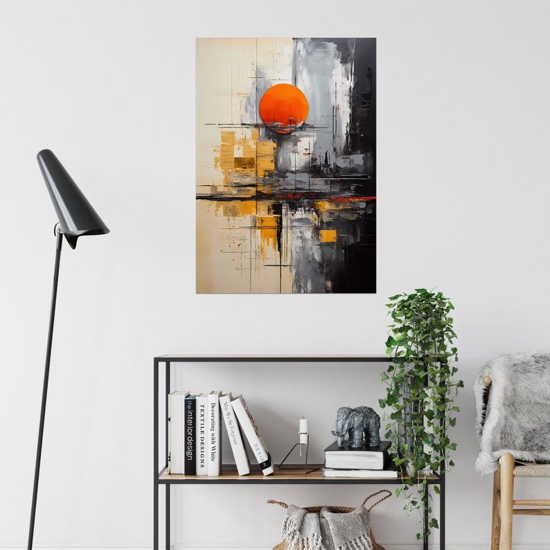 Red Moon Rising Abstraktes Ölgemälde Poster - Etsy