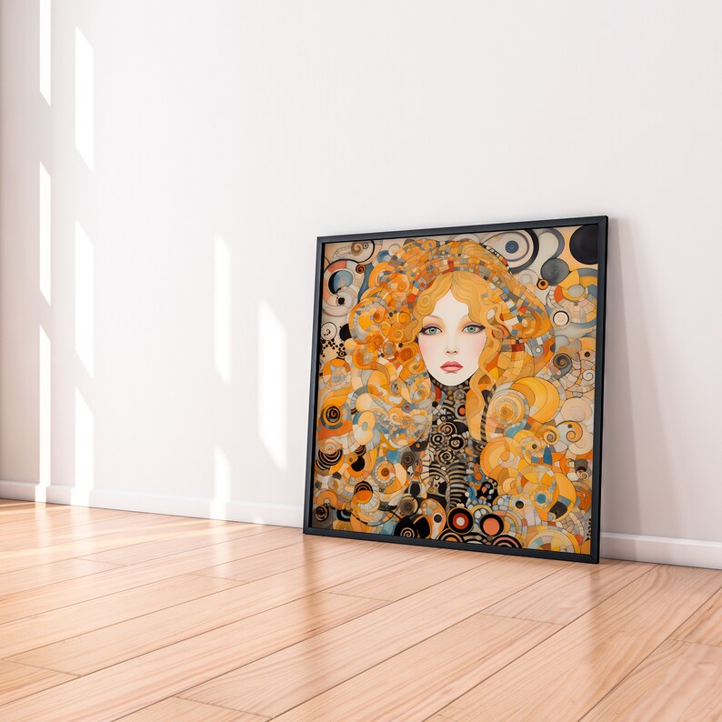 Porcelain Face Gustav Klimt Style Poster Jugendstil Print, Art Nouveau ...