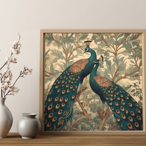 William Morris Peacock Poster Set: Vintage Art Prints - Etsy