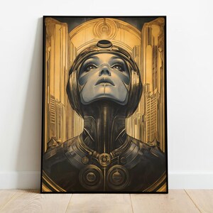 Metropolis Style Robot Film Poster | Retro Futurism Art | Filmposter ...