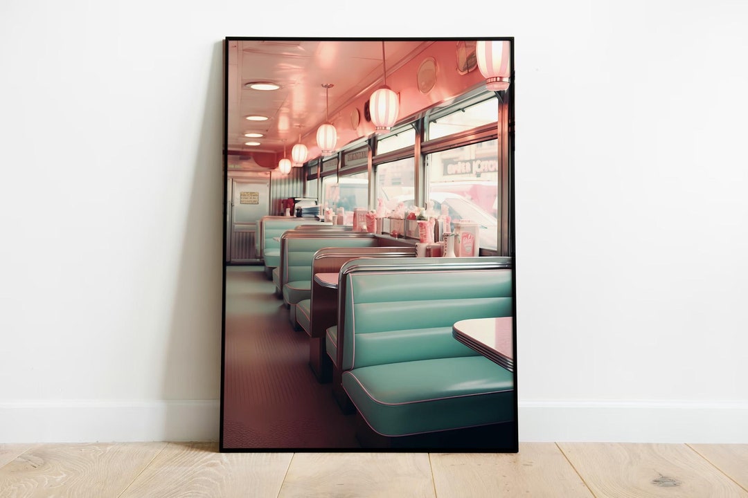 60s American Diner Poster | Photography Print Photo Art | Retro Photography Prints | Retro Diner ...
