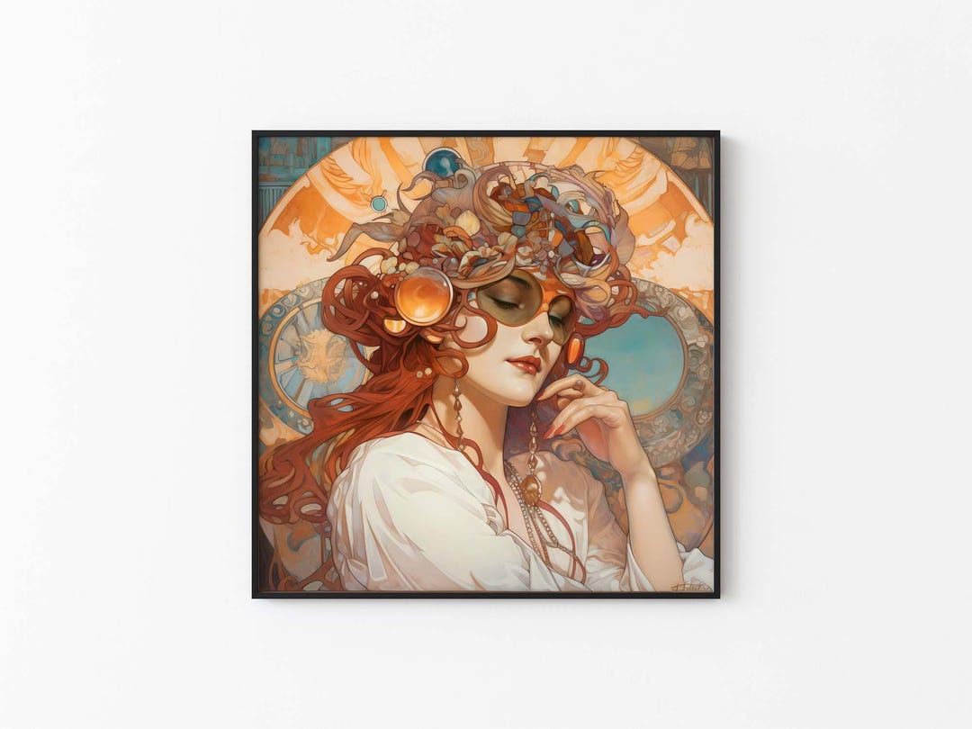 Jugendstil Poster - Sunglasses Woman - Alphonse Mucha | Downloadable ...