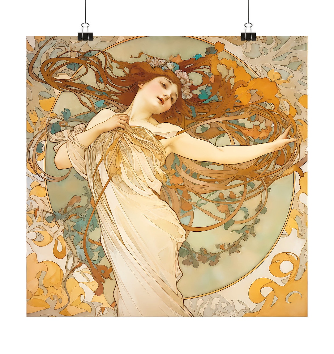 Jugendstil Poster Sunday Alphonse Mucha Style 60x60 - Etsy