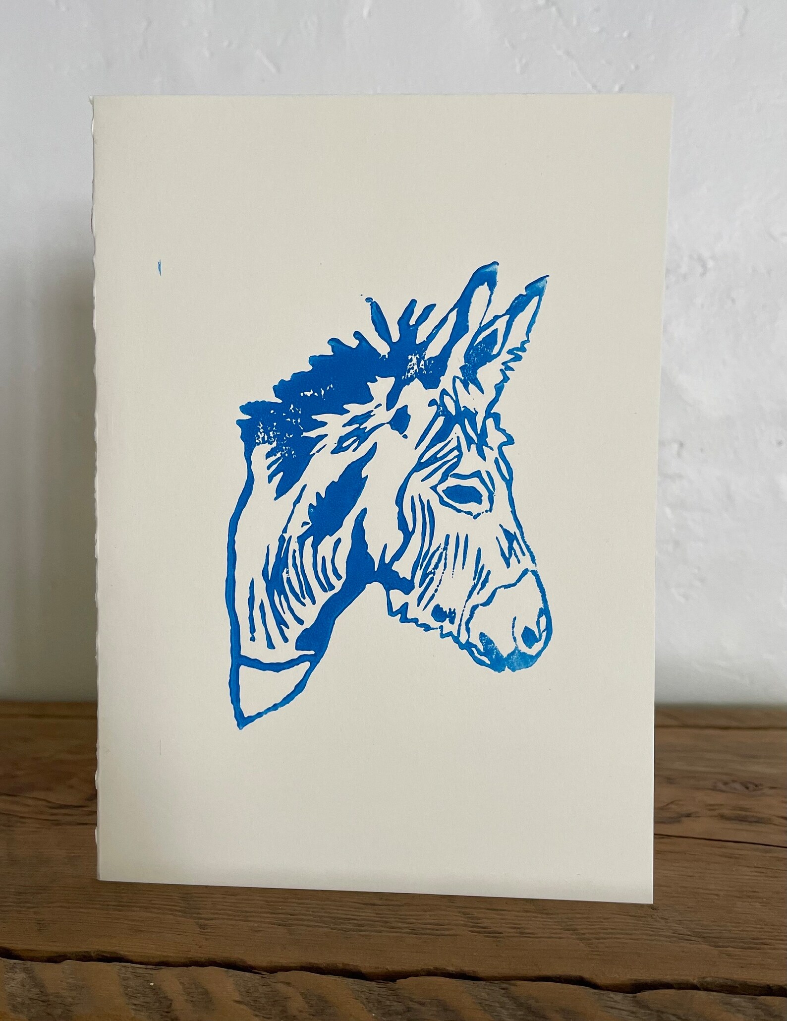 Hand Stamped Donkey Greeting Card (BLANK) - Etsy