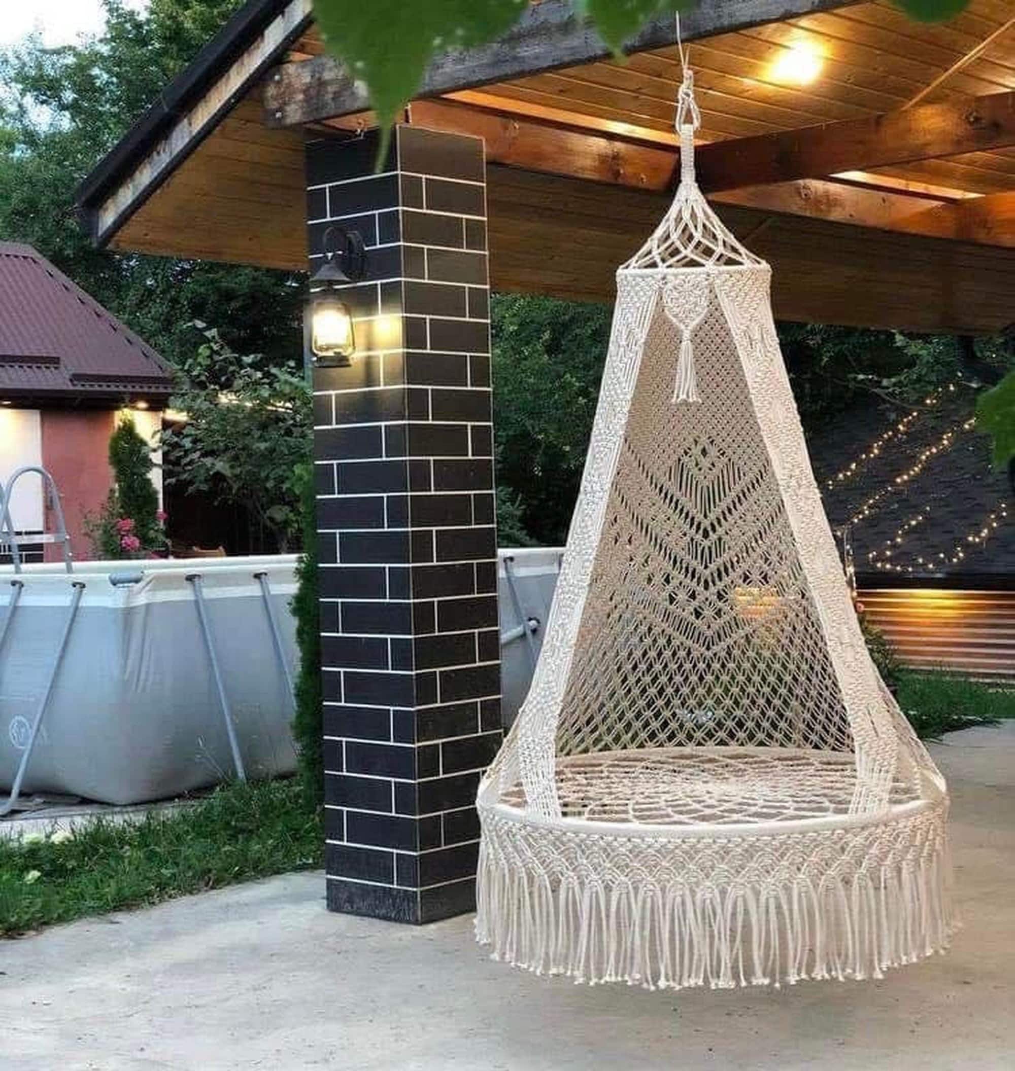 Macrame Swing (handmade With Cushion) - Etsy