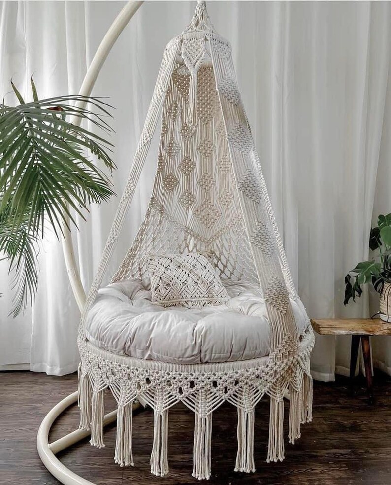 Macrame Swing (handmade With Cushion) - Etsy