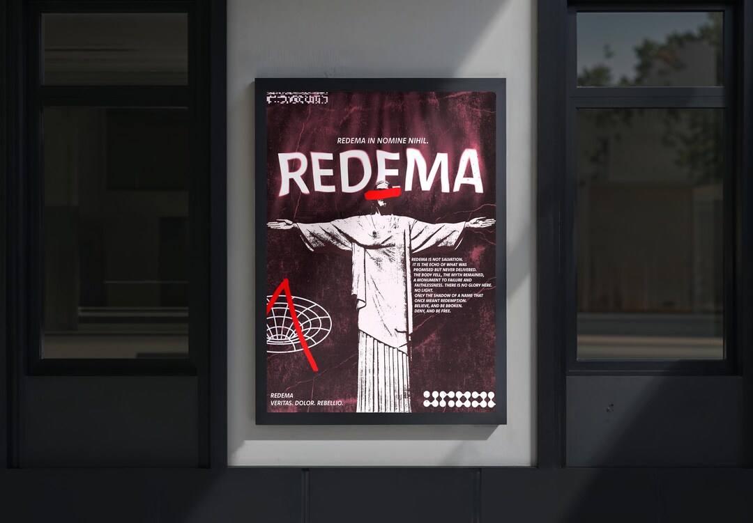 Christ the Redeemer Abstract Poster, Brutalist Style Art, Wall Art ...