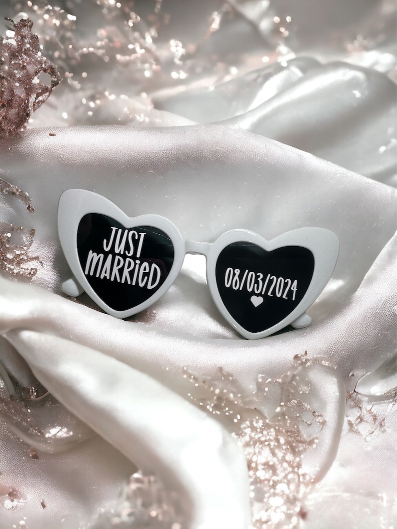 WHITE Personalised Wedding Sunglasses/ Wedding Sunglasses Trend ...